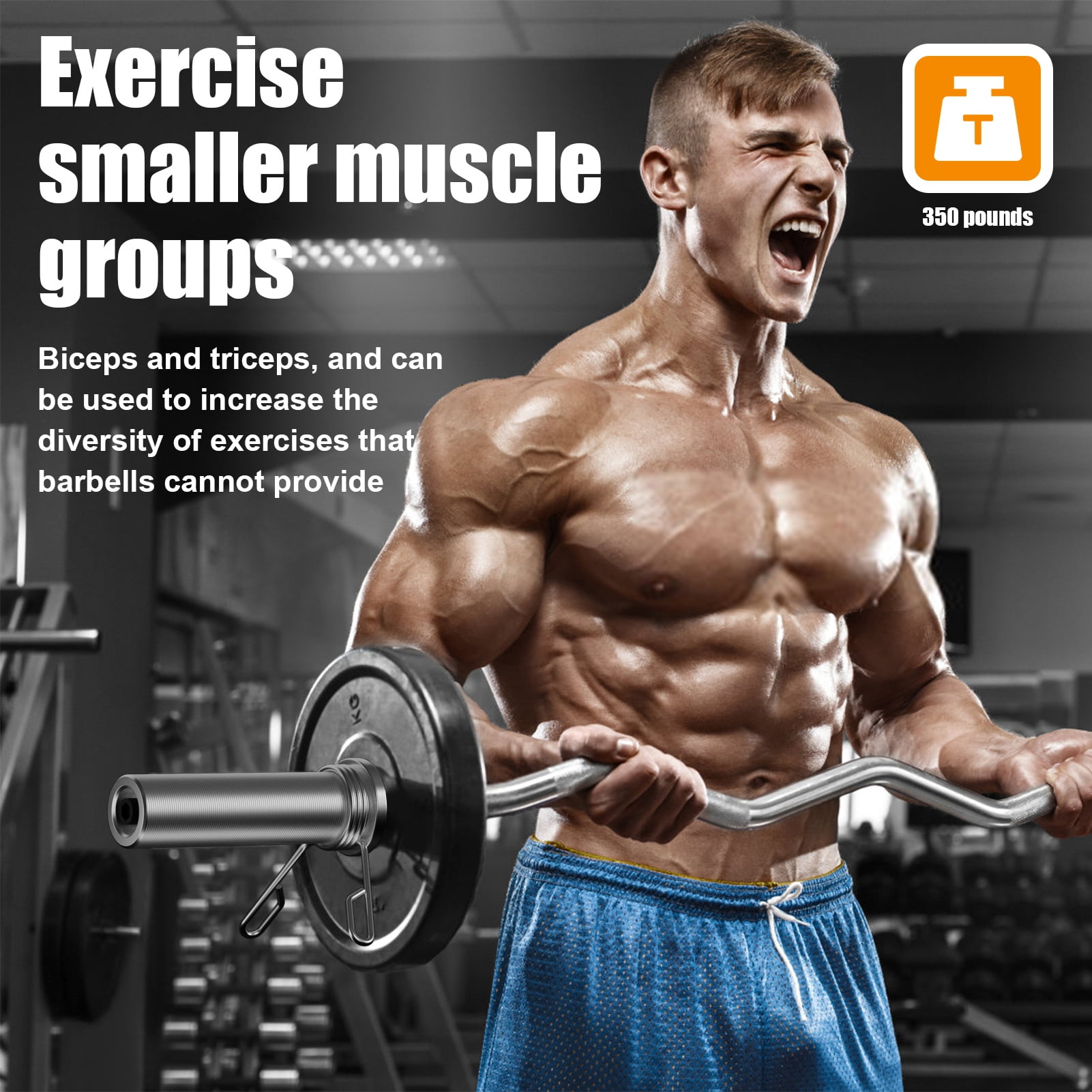 Carbon Steel Barbell Bar, Bench Press Bar, 4FT Curved Rod Weight Bar ...