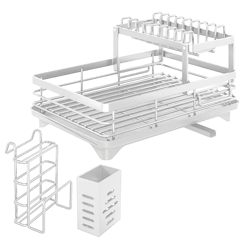 Carbon Steel Dish Rack with Drainboard, Sink Organizer, Strainer Shelf ...
