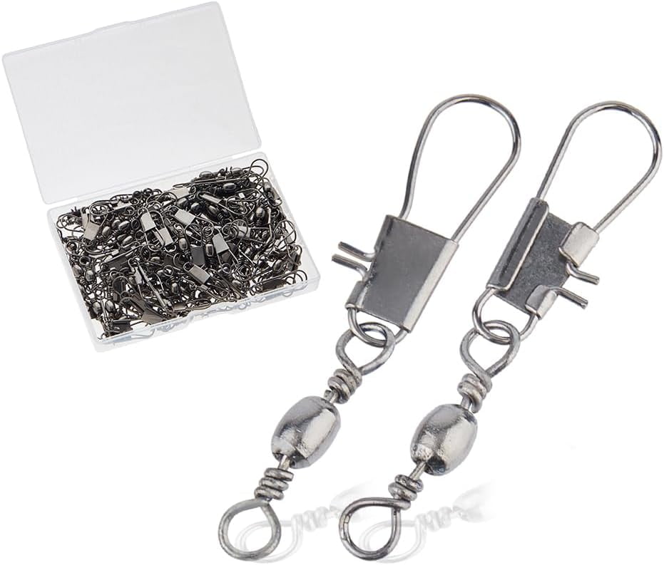 Carbon Steel Fishing Snap Swivels Saltwater Swivels Interlock Fishing Tackle Swivel Fishing ...