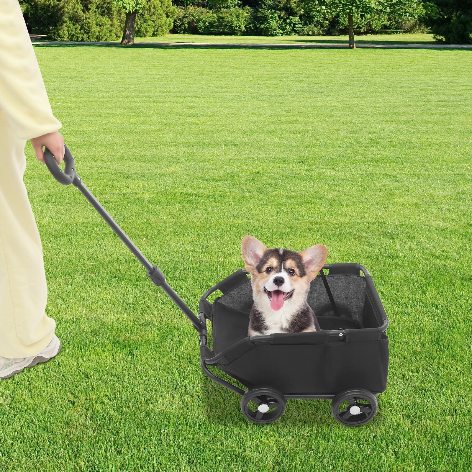 Carbon Steel Folding Dog Cart Pet Stroller for Travelling Dog Stroller ...