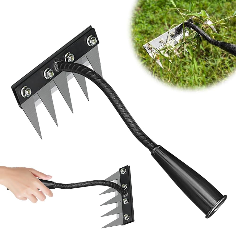 Carbon Steel Garden Weeding Rake, Detachable Gardening Hand Weeder ...