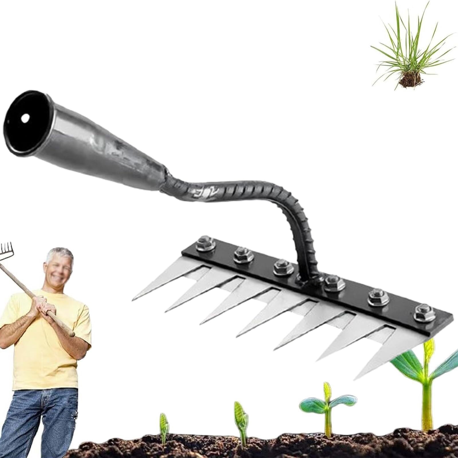 Carbon Steel Garden Weeding Rake,Iron Weeding Rakes for Dethatching ...