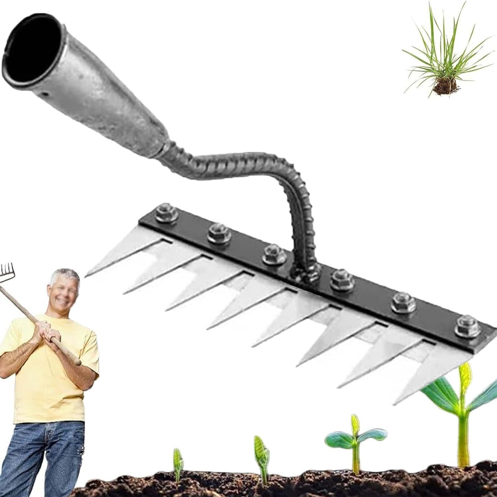 Carbon Steel Garden Weeding Rake,Iron Weeding Rakes for Dethatching ...