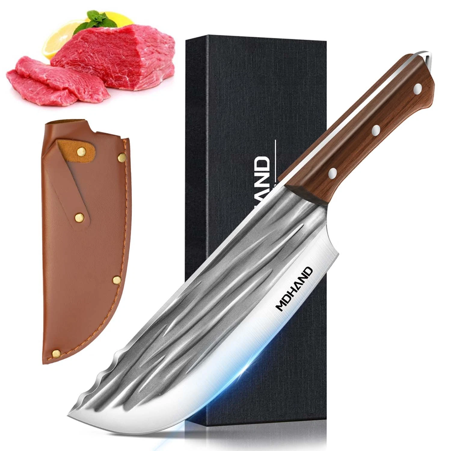 Carbon Steel Meat Cleaver Knife Professional Butcher Knife Sharp ...