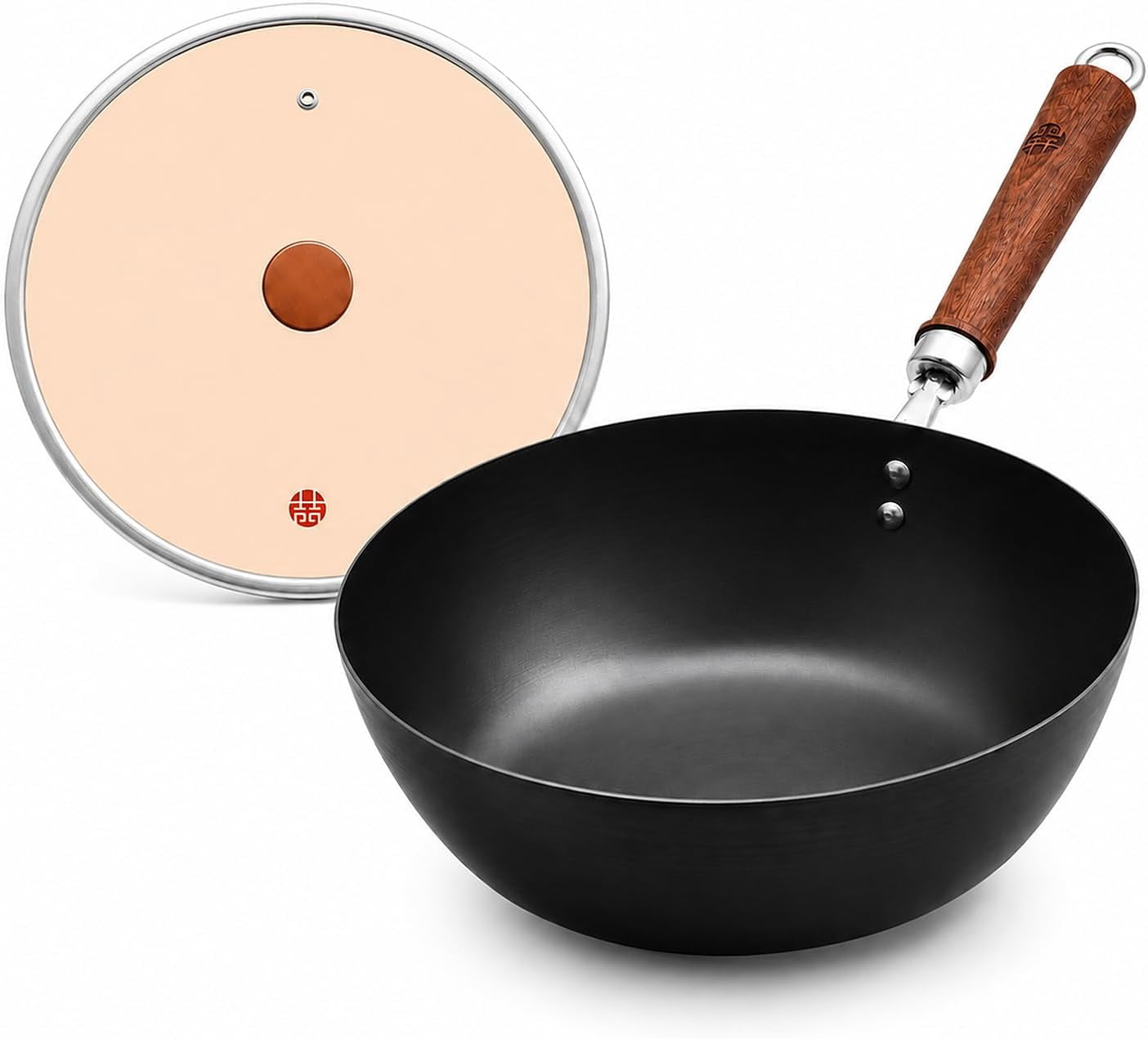Carbon Steel Mini Wok, Flat Bottom Small Stir Fry Pan for Servings ...