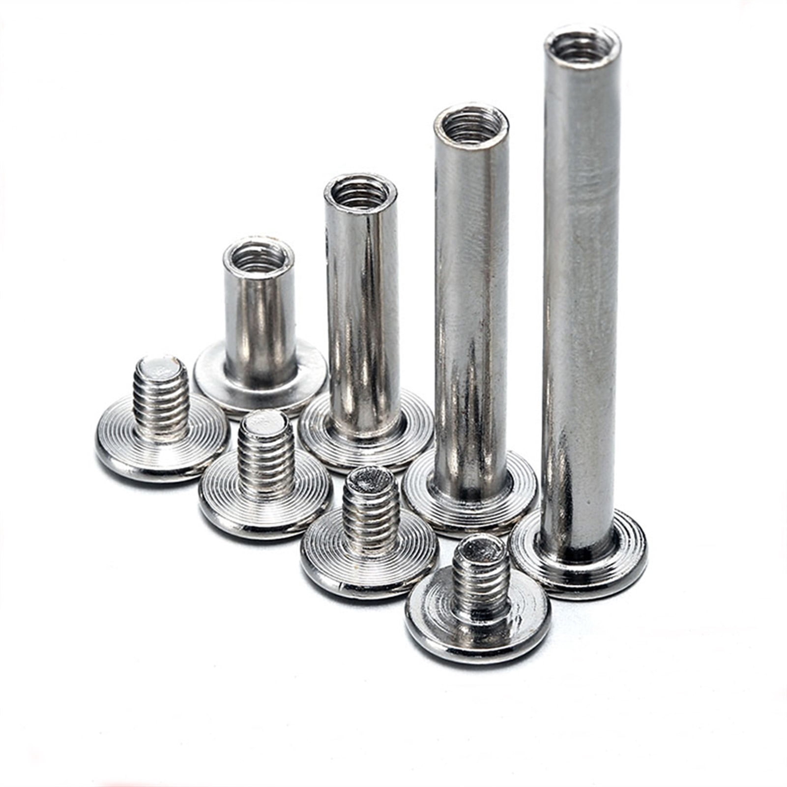 Carbon Steel Nickel Plated Thread Rivet Album Nail Recipe Butt Lock Binding Screw M5*5-150 ...