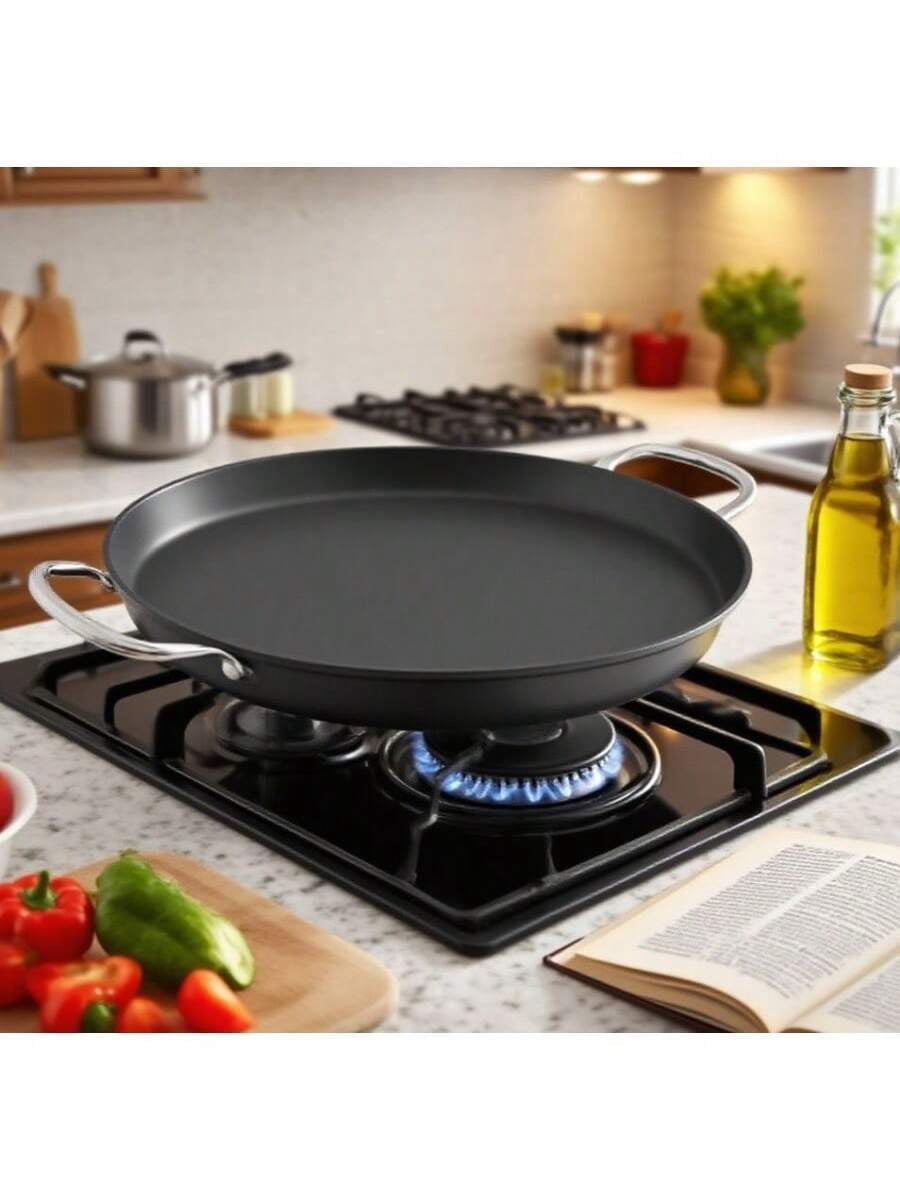 Carbon Steel Nonstick Round Comal, 9 Inch Tortilla Griddle Pan with ...