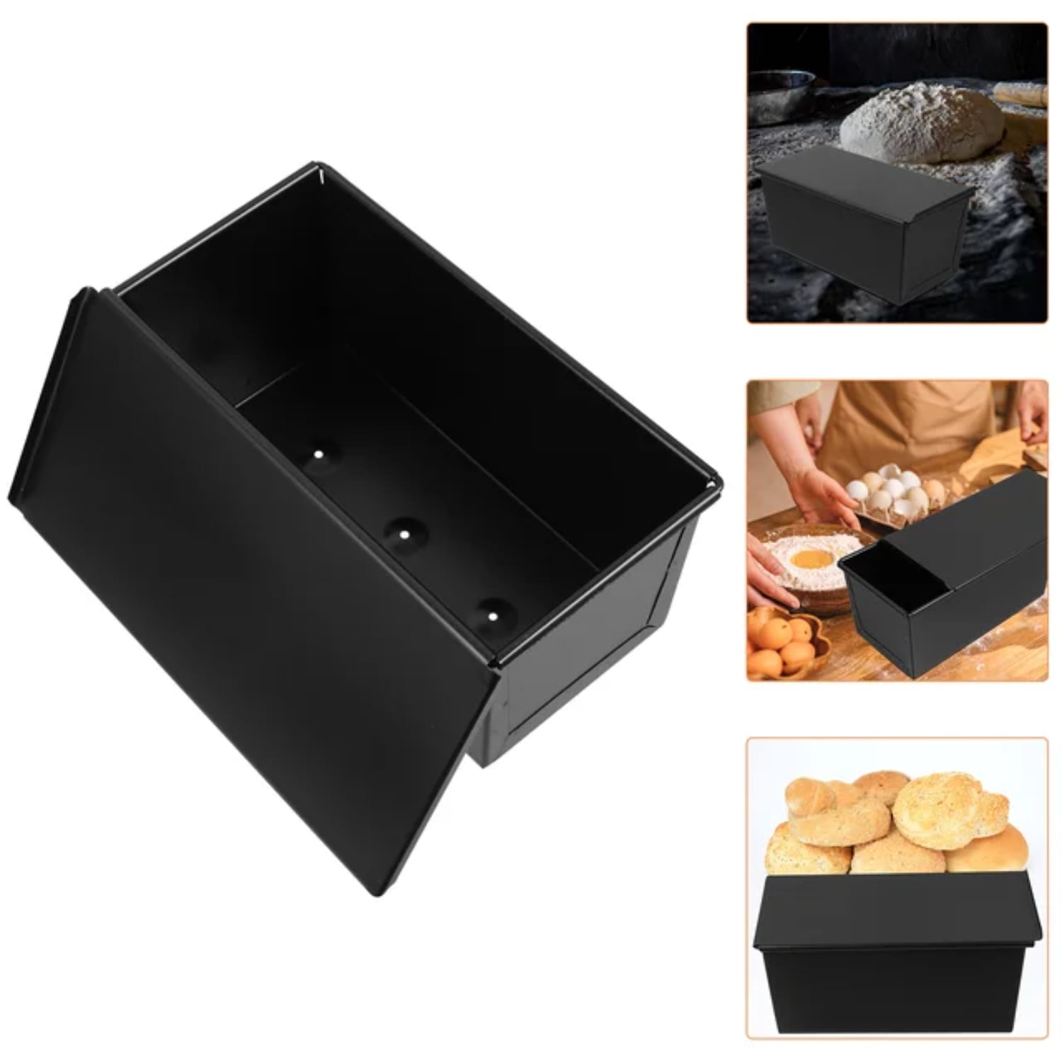Pan Bread Baking Loaf Mold Lid Toast Carbon Steel Bakeware Supplies ...