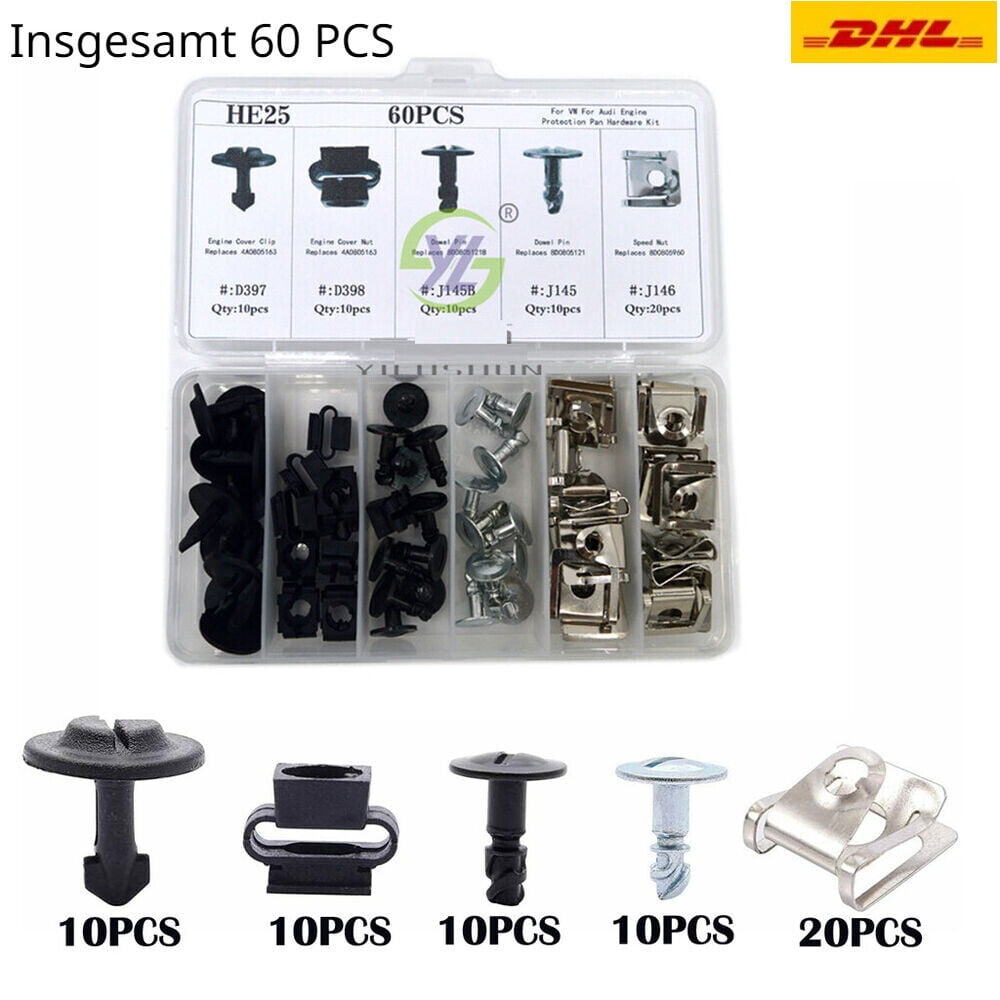 Carbon Steel & Plastic Engine Undertray Clips, Extend Engine Life with ...