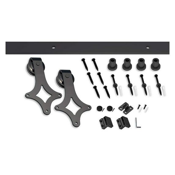 Carbon Steel Rhombus-shaped 4-16FT Sliding Barn Door Hardware Kit ...