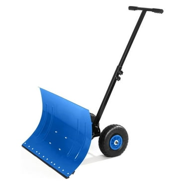 Best Choice Products 36in Galvanized Blade Hand Snow Pusher w/ 2 Wheels ...