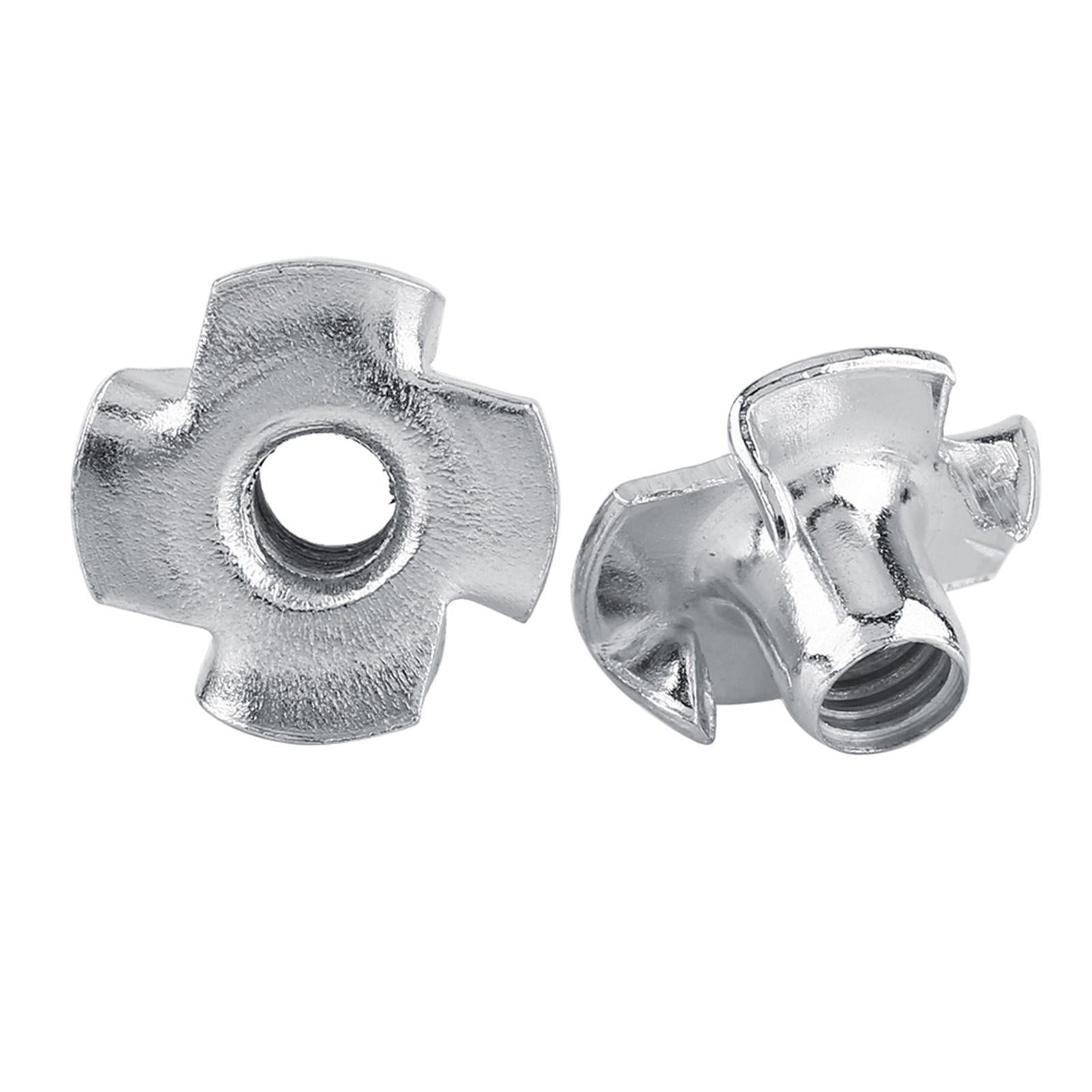 Carbon Steel T-Nuts, M3, 50pcs, Four-Pronged Tee Nuts for Woodworking ...