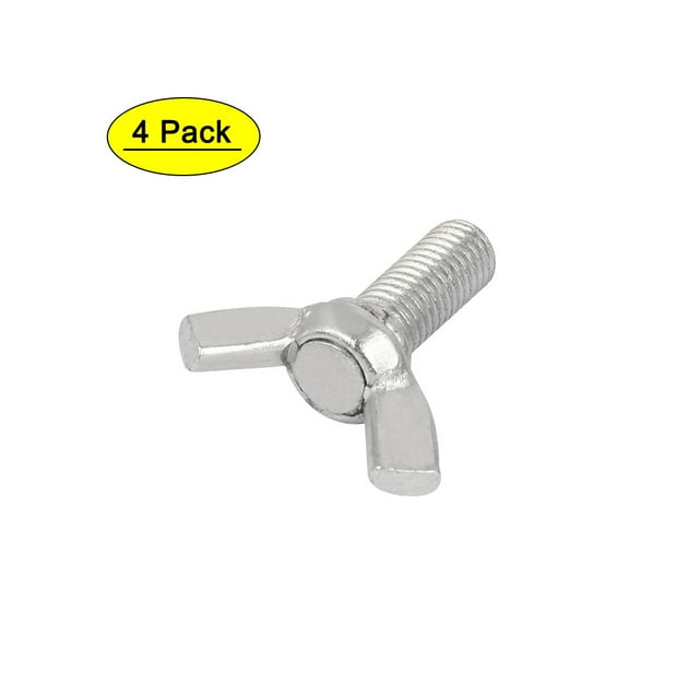 Carbon Steel Wing Bolt Wingbolt Nut Butterfly Screw Silver Tone ...