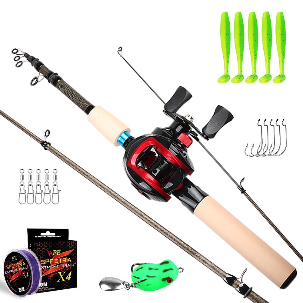Carbon Telescopic Fishing Rod Set Spinning Casting Rod Spinning ...
