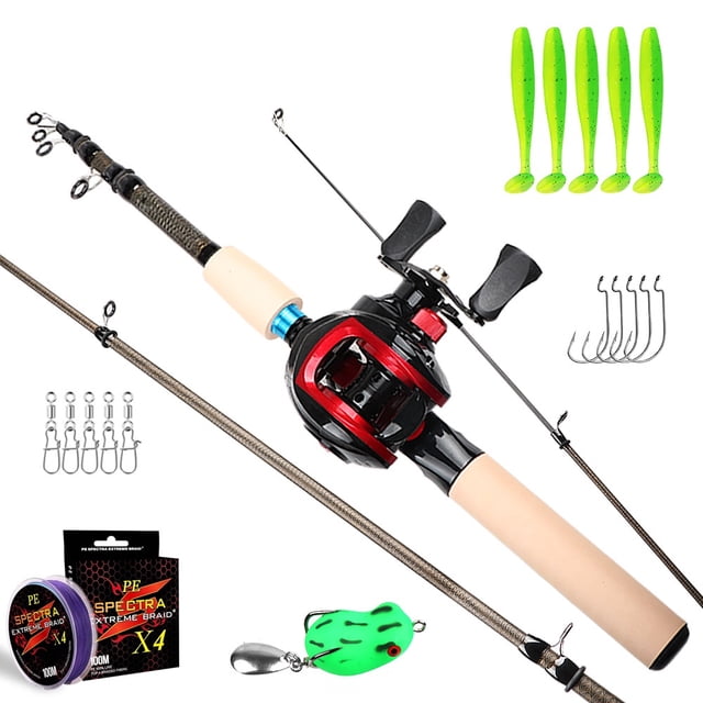 Carbon Telescopic Fishing Rod Set Spinning Casting Rod Spinning ...