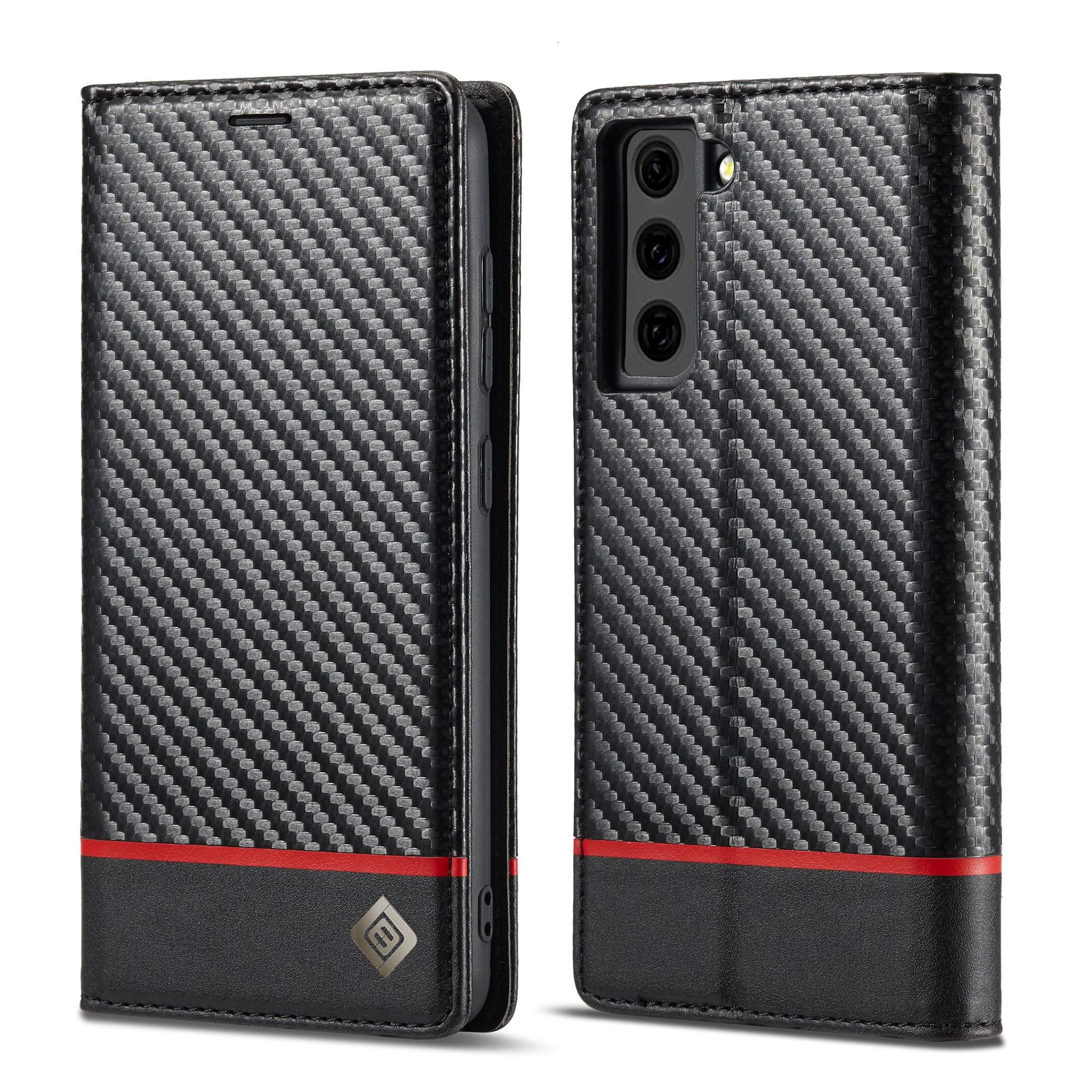 Carbon fiber PU leather case for Samsung S25 ultra S24 fe S23 plus S22 S21 A16 A25 A24 A14 A35 ...