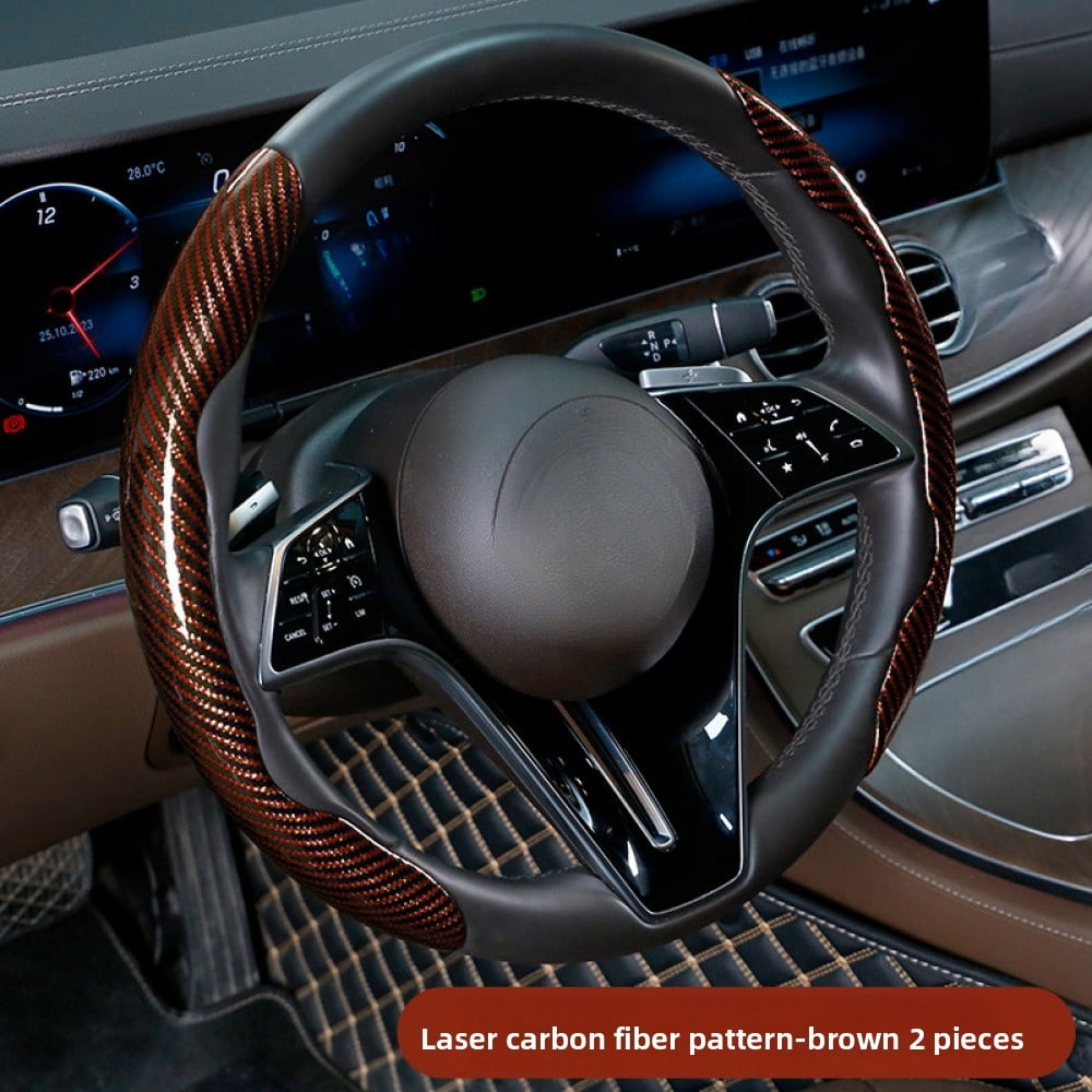 Carbon fiber pattern steering wheel cover - segmented anti-slip ...
