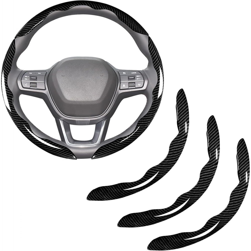 Carbon fiber pattern steering wheel cover - segmented anti-slip ...