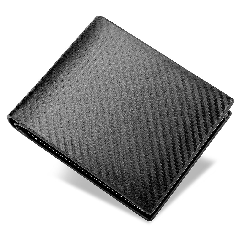 Carbon fiber wallet men's card case zipper men's horizontal wallet ...