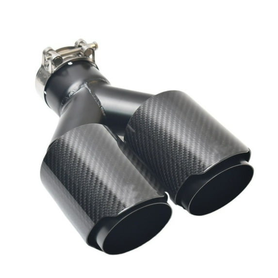 Carbon fibre styling Double tube Stainless steel Universal black ...