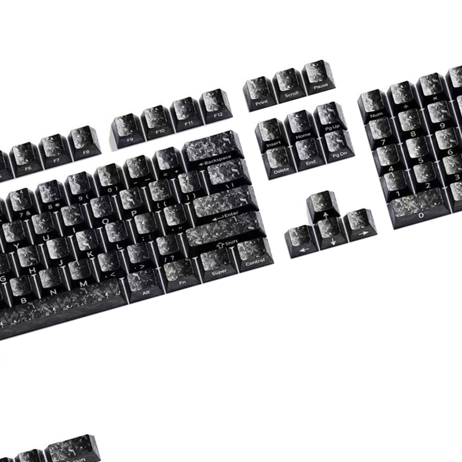 Carbon-look Mechanical Keycaps Set Full 119 Keys for Improved Input Efficiency and Typing for ...