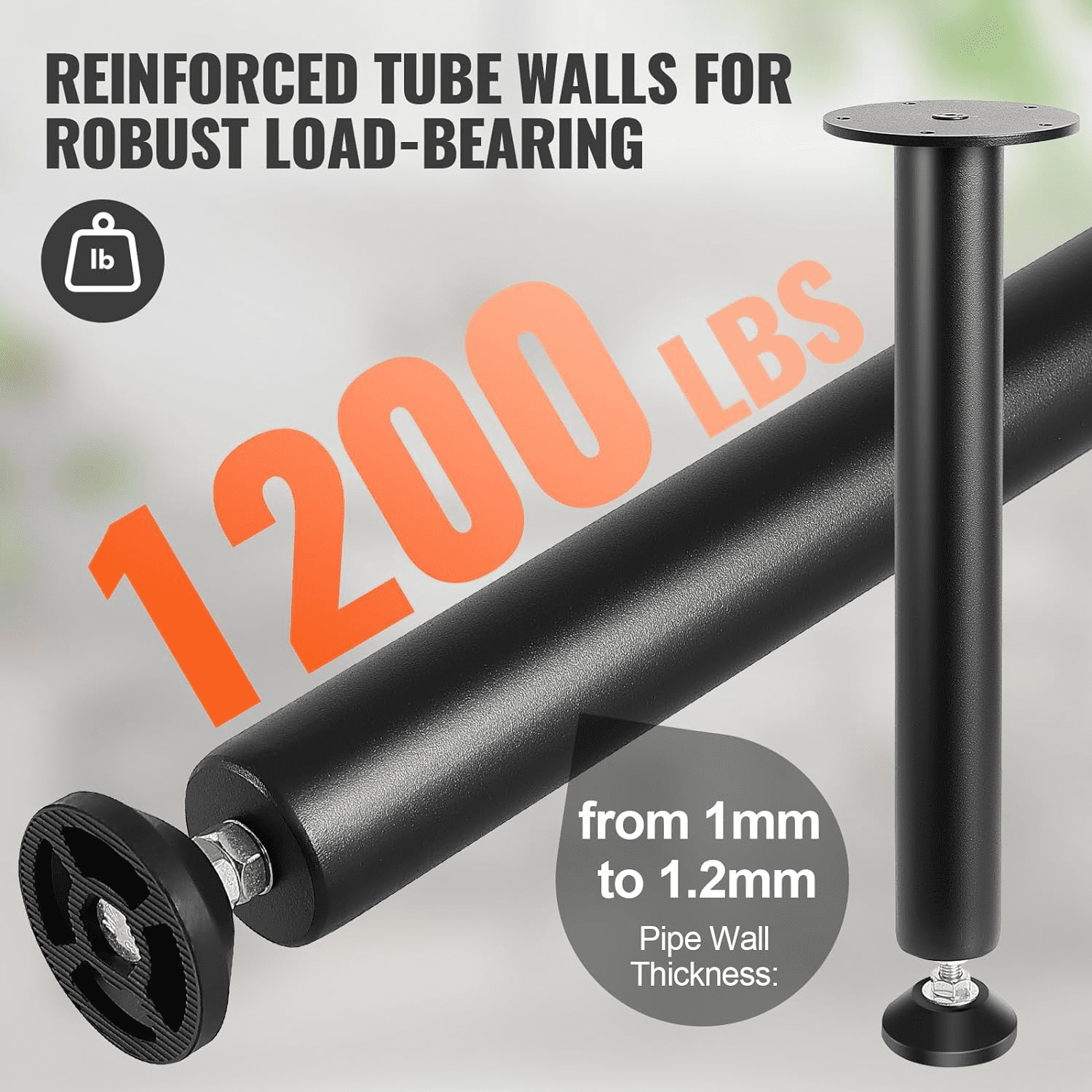 Carbon steel column table leg set 28 inches 4 pieces load bearing 1200 ...