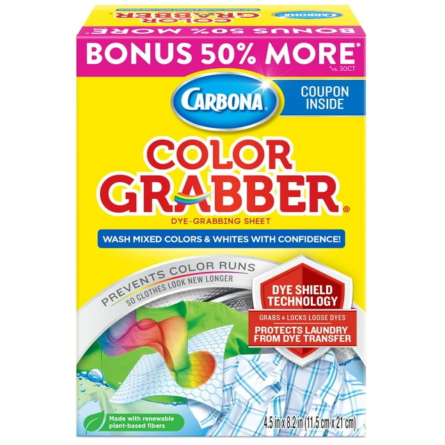 Carbona Color Grabberâ„¢ | Protects Laundry From Color Runs or Bleeds ...