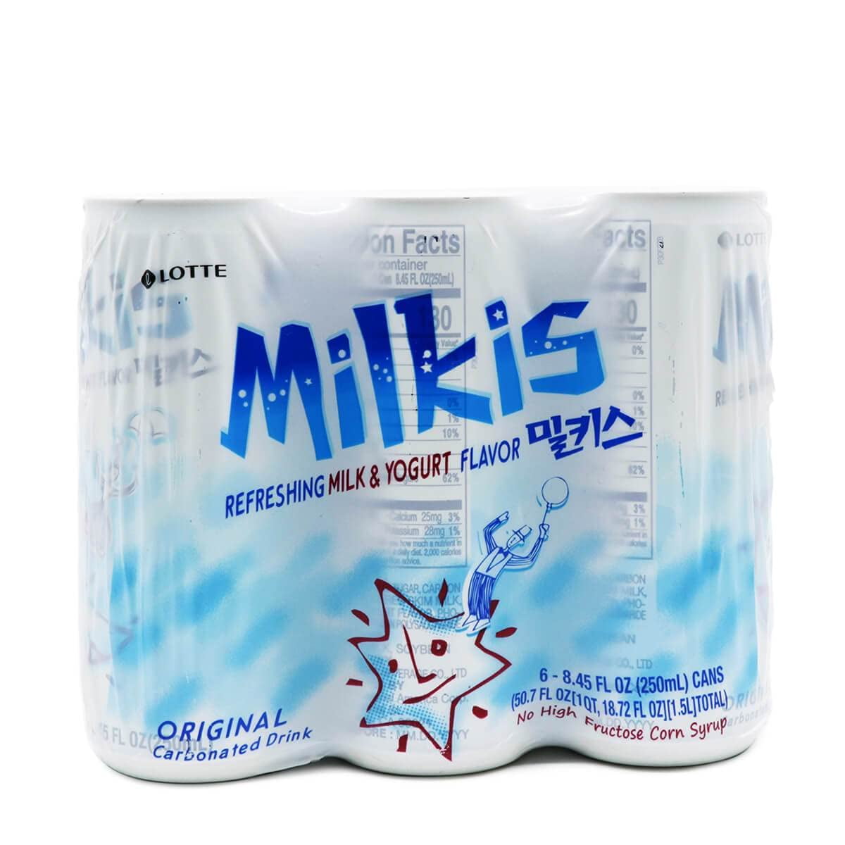 Carbonated Drink (6 x 8.45 floz) Milk and Yogurt Flavor by Milkis (Can ...