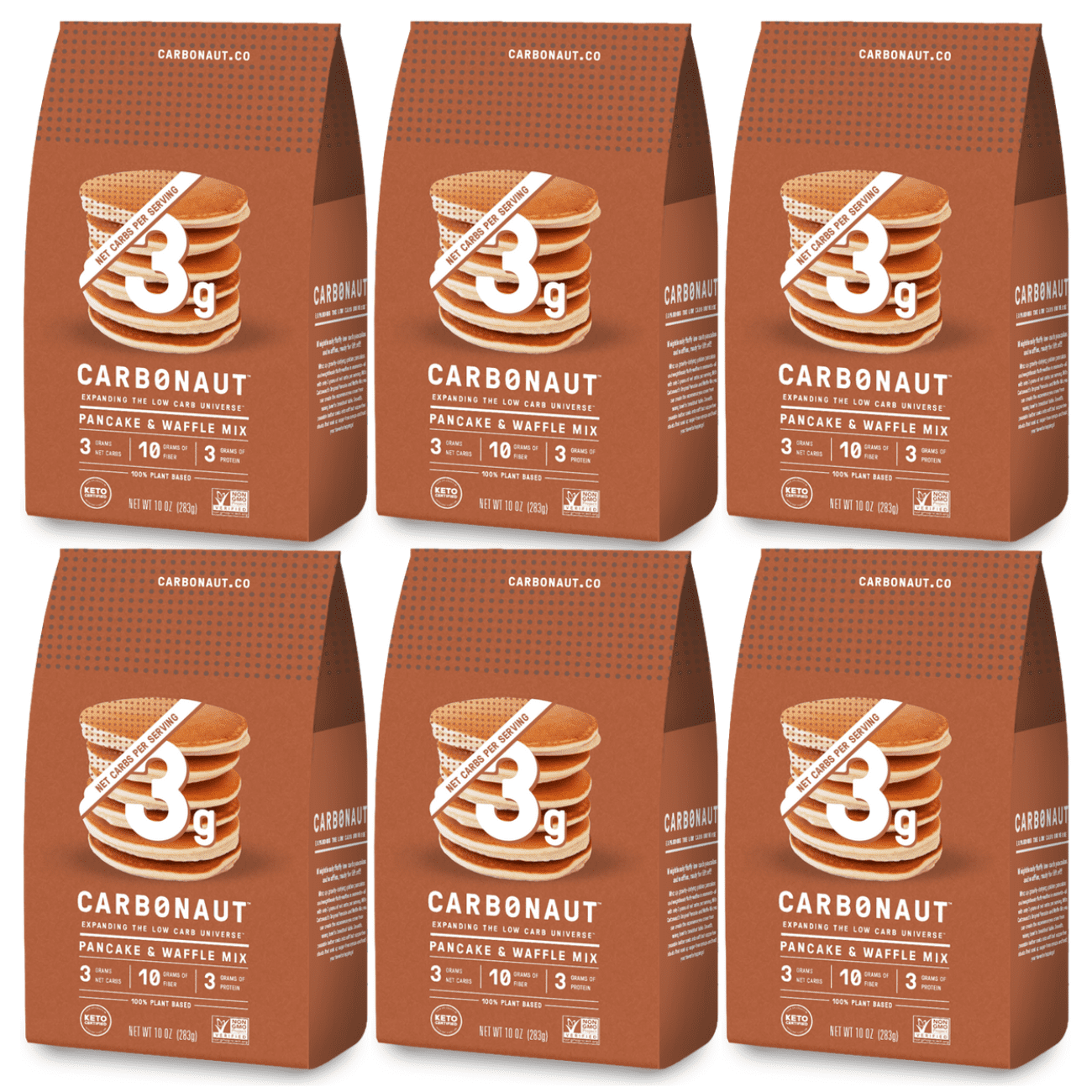 Carbonaut Low Carb Pancake & Waffle Mix Original (6-Pack), Keto ...