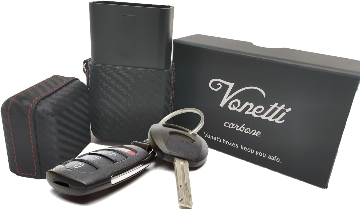 Carbone Faraday Box for Car Keys- Anti-Theft Car Key Signal Blocking ...