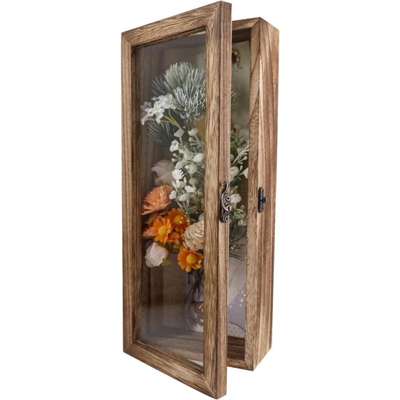 Carbonized Black Shadow Box Frame Real Glass Window Door with Hinge 5 x ...