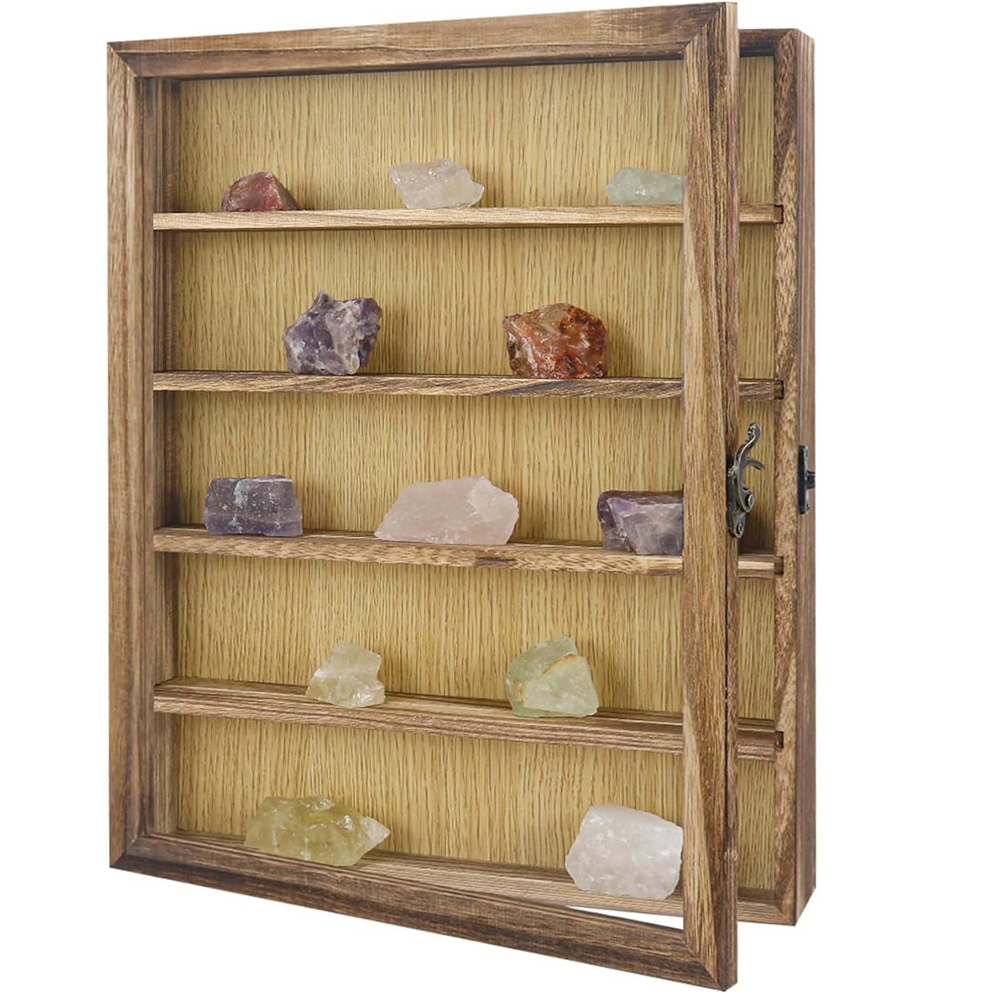 Carbonized Wood Shadow Box Frame Plexiglass Window Door with Removable ...
