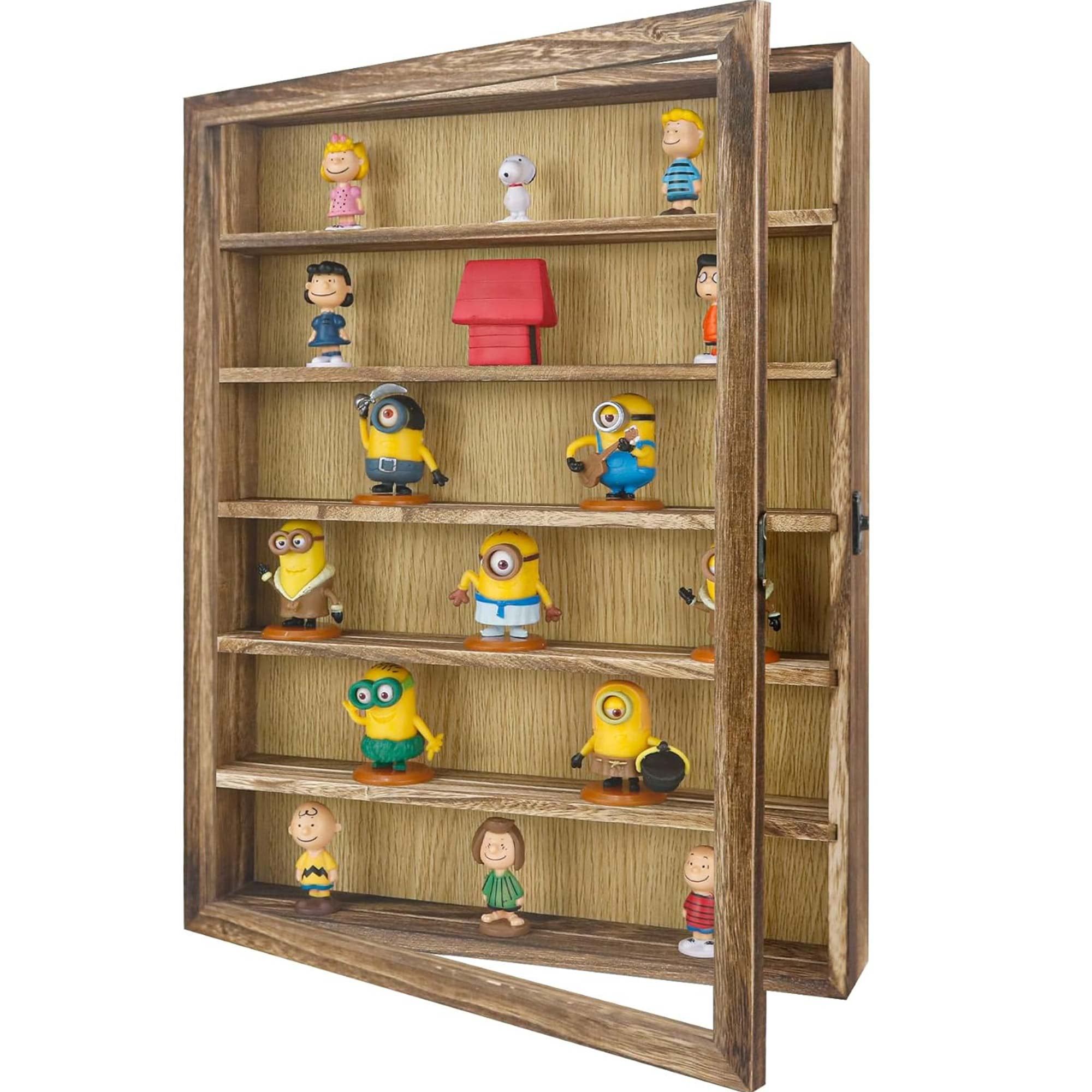 Carbonized Wood Shadow Box Frame Plexiglass Window Door with Removable ...