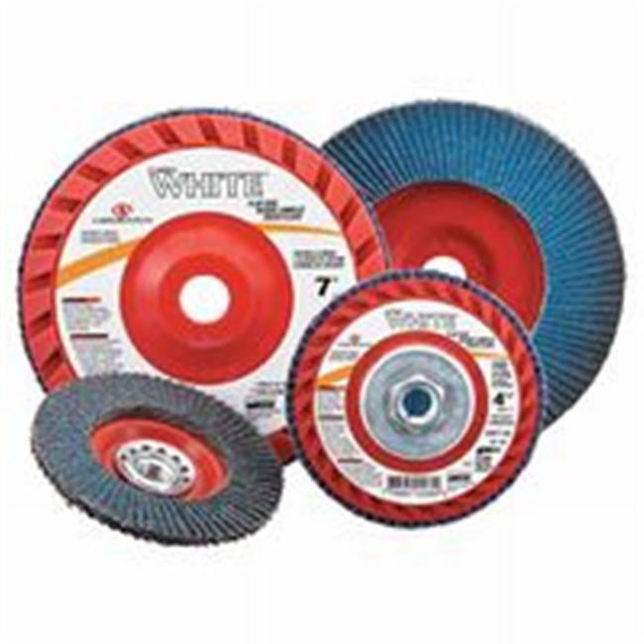 Carborundum 481-77696002062 White Resin Cloth Flap Discs, 4.5 in., 60 ...