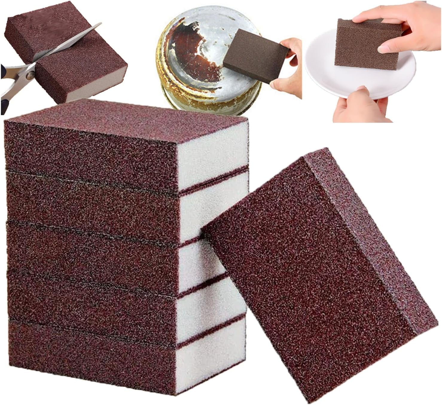 Carborundum Sponges, Steel Sponge for Pans, Mineral Steel Sponge for ...