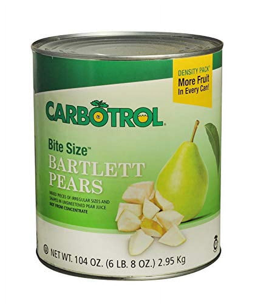 Carbotrol #10 Juice Packed Canned Fruit, Bite Size Pears (6 - 104oz ...