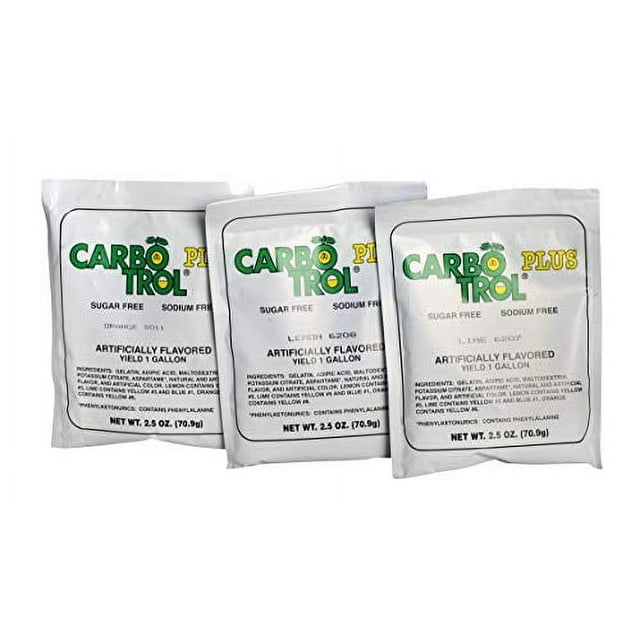 Carbotrol Plus 2.5oz Sugar-Free Gelatin, Assorted Citrus Flavors (18 ...