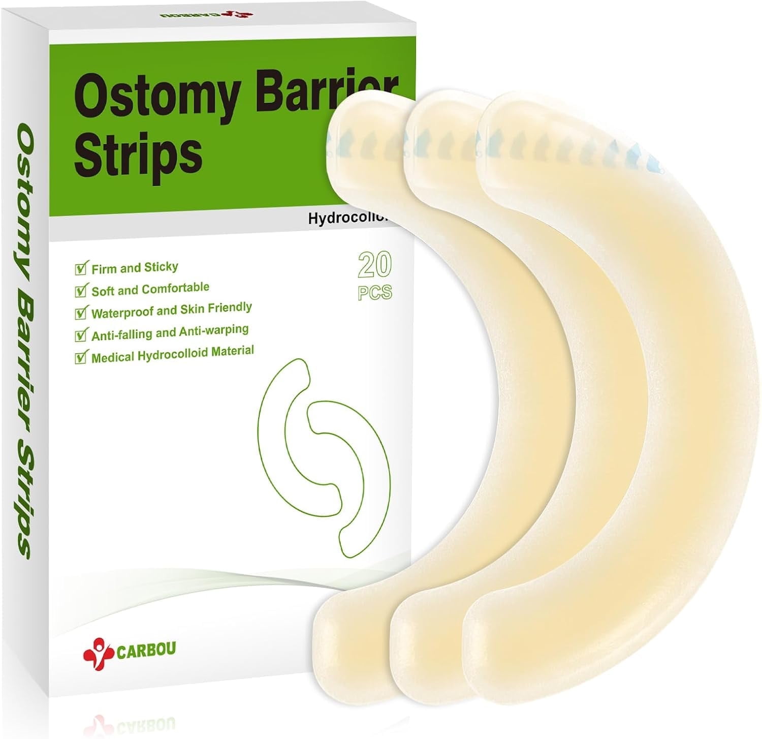Carbou 20 Pcs Elastic Ostomy Barrier Strips - Medical Grade ...