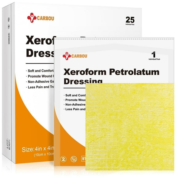Carbou 4"x4" Medical Xeroform Petrolatum Dressing, Non-Adherent Gauze ...