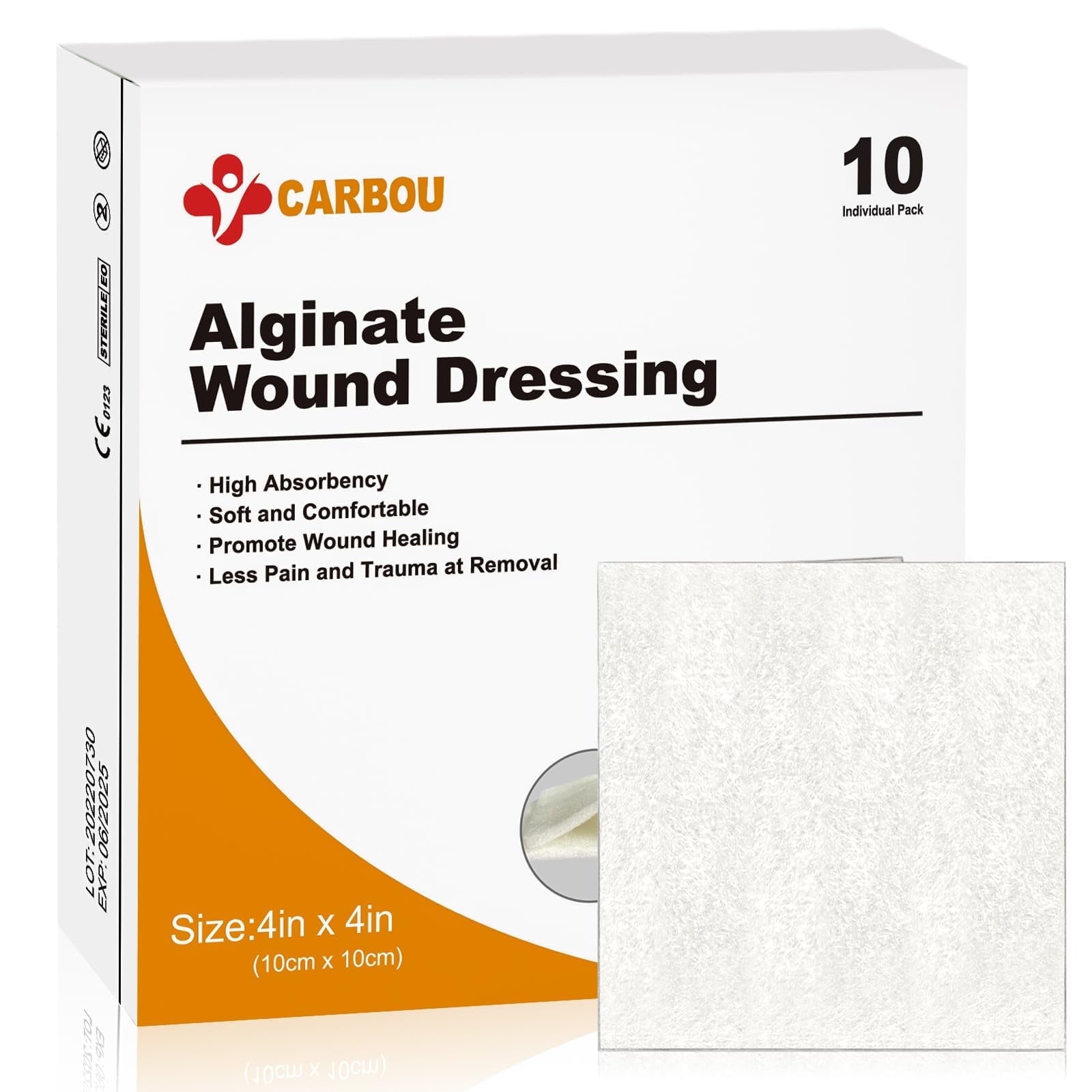CARBOU, Wound Dressing, 4x4 inch Sterile Pads, Highly Absorbent Gauze ...