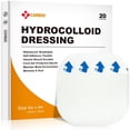 CARBOU Hydrocolloid Wound Dressing, 4"x4" 20 Pack Waterproof Bandages ...