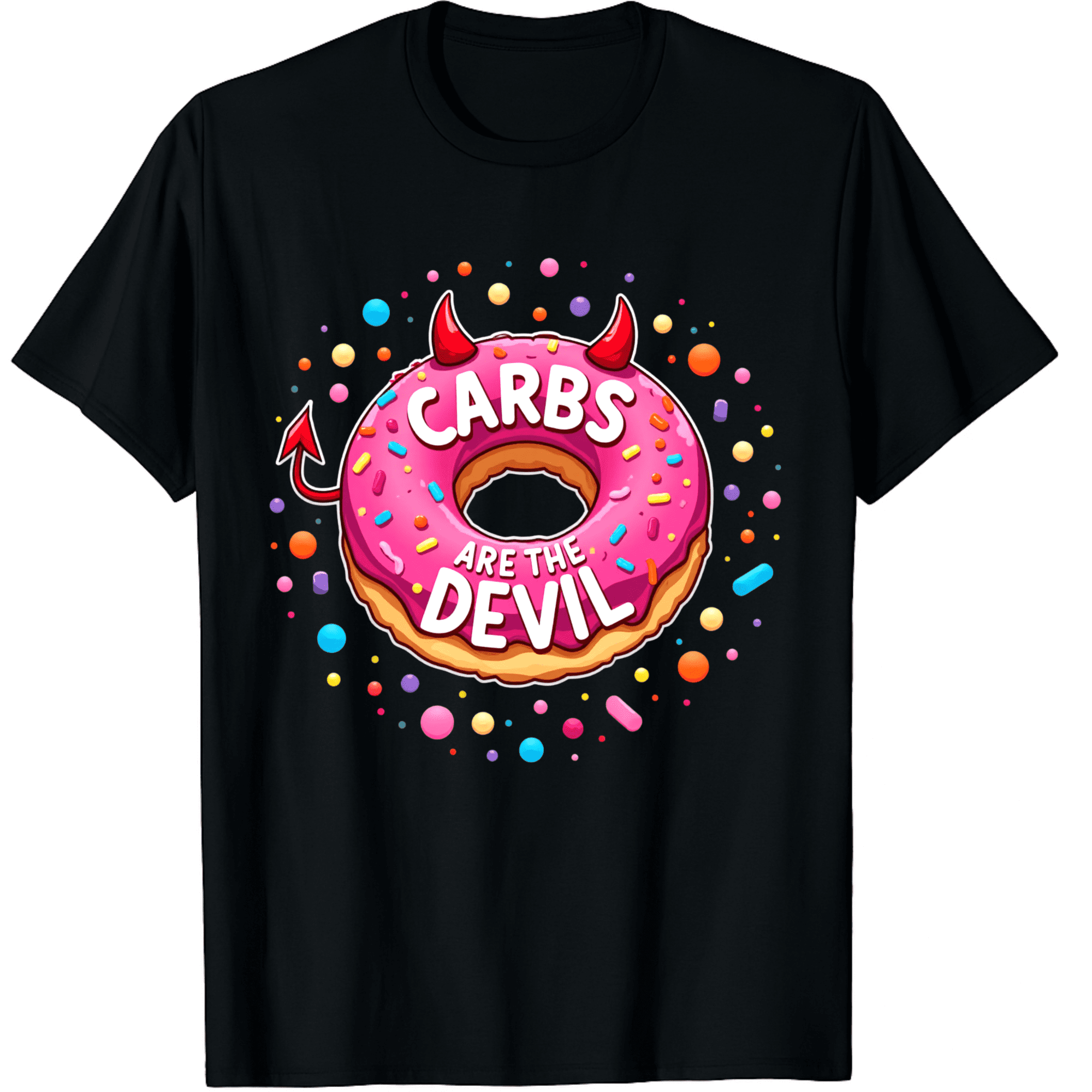 Carbs Are My Weakness Funny Donut Diet New Year's Resolution Graphic ...