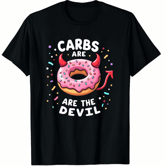 Carbs Are My Weakness Funny Donut Diet New Year's Resolution Graphic ...