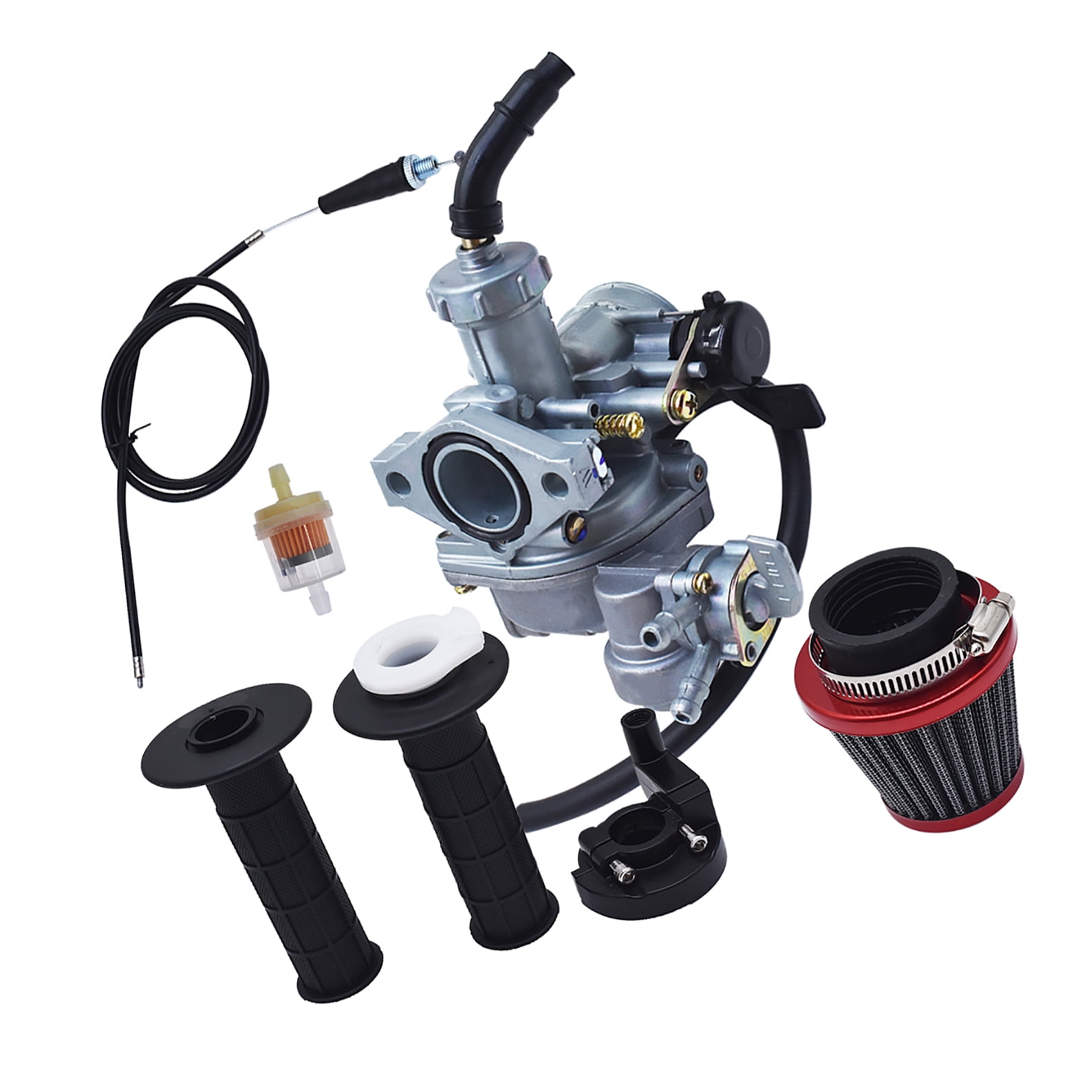 Carburetor 22mm Carb Air Fuel Filter Throttle Cable Handle Bar Kit Fit ...