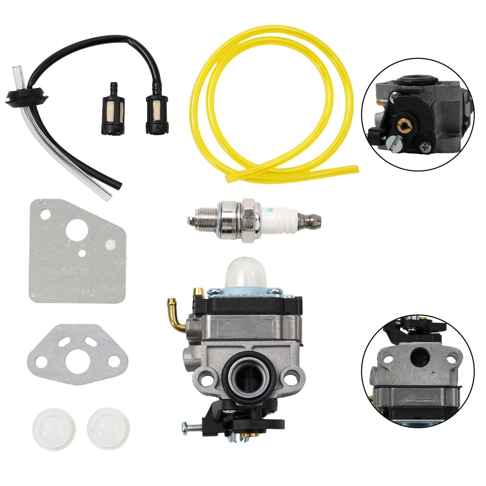 Carburetor Fuel Line Spark Plug Trimmer 9X Carb Fuel Filters Kit Lawn ...