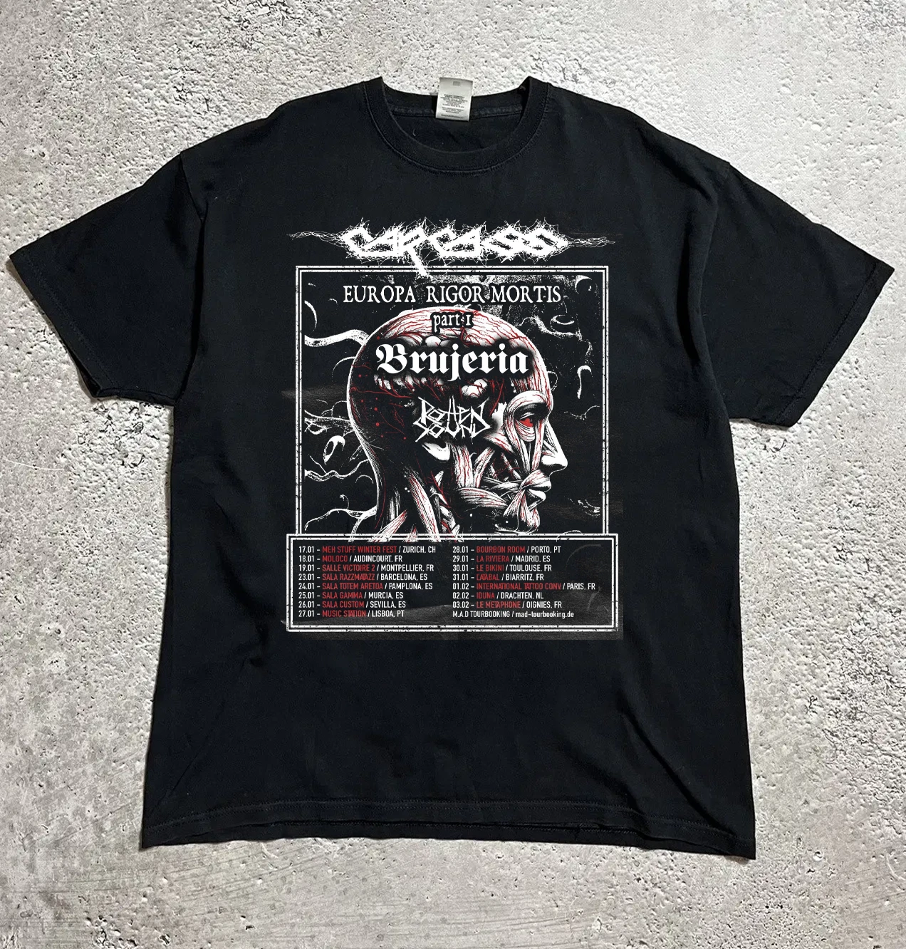 Carcass - Europa Rigor Mortis Part I Short Sleeve Black All Size Shirt ...