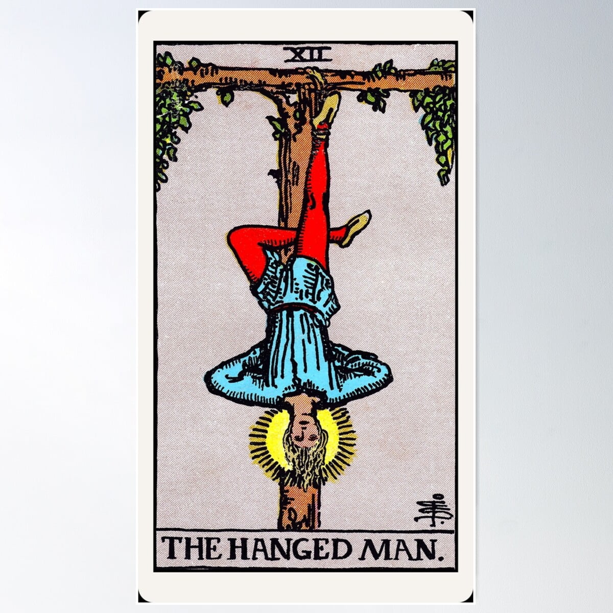 Card #12 - The Hanged Man - Rider Waite Smith Tarot Poster Wall Art ...