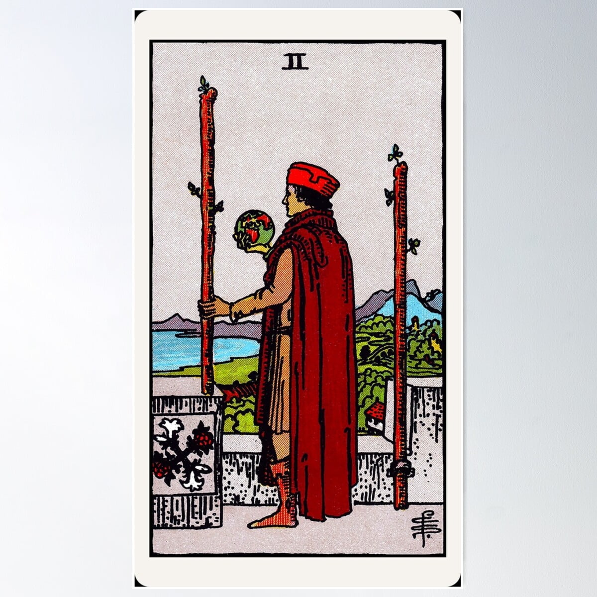 Card #23 - Two Of Wands - Rider Waite Smith Tarot Poster Wall Art ...