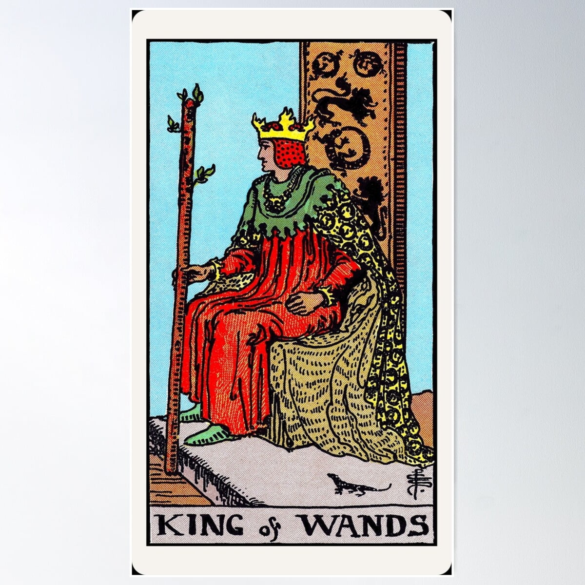 Card #35 - King Of Wands - Rider Waite Smith Tarot Poster Wall Art ...
