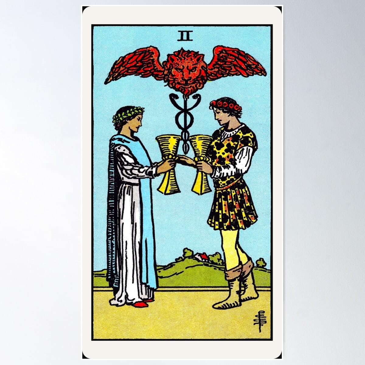 Card #37 - Two Of Cups - Rider Waite Smith Tarot Poster Wall Art ...